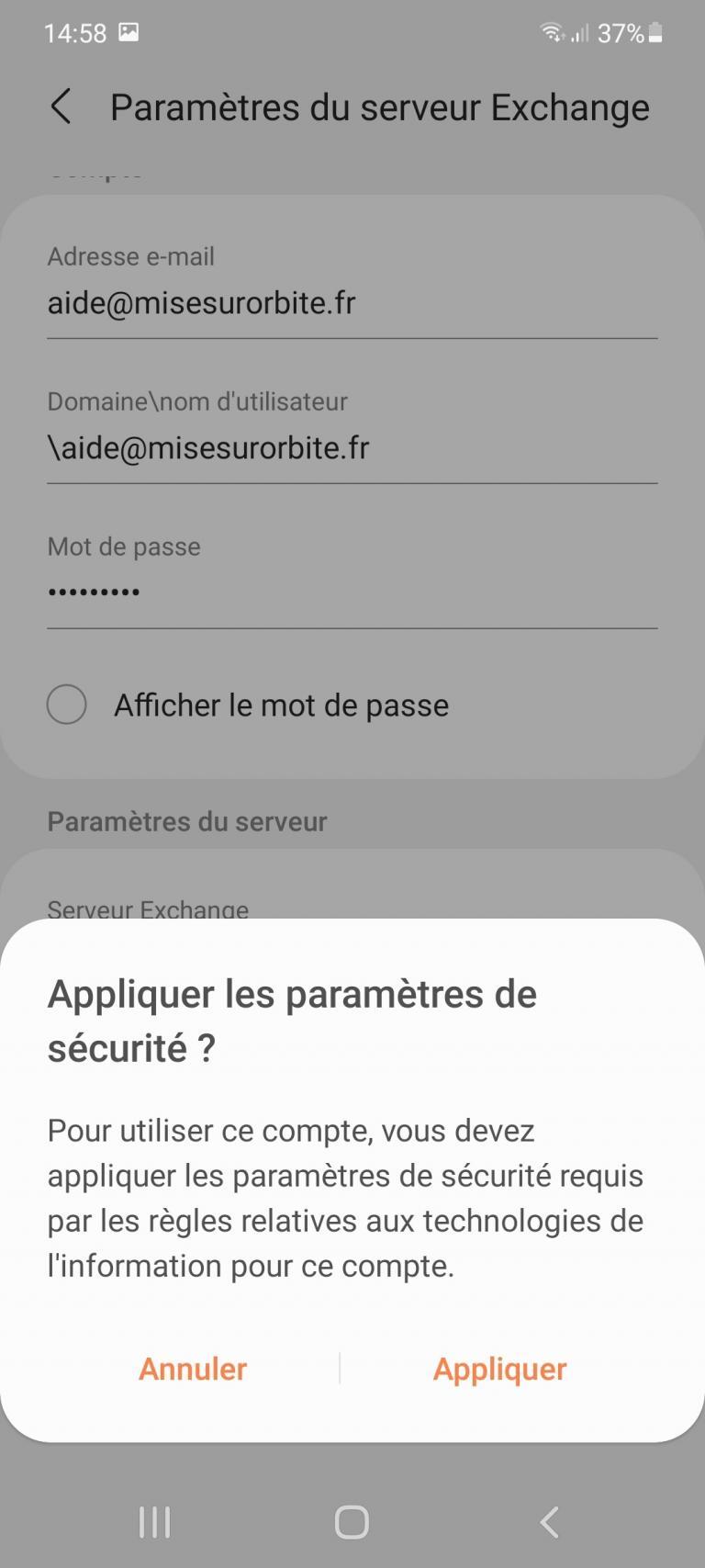 Configurer Exchange sur Android - Mise Sur Orbite